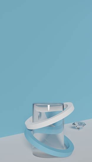 파란색 유리 현대 3d 연단 배경 플랫폼 배경 3d 렌더링 크리스탈 연단 플랫폼 스탠드 쇼 화장품 받침대 라이트 블루 글래스