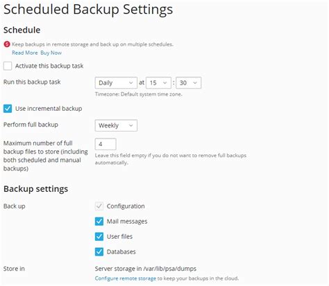 How To Manage Scheduled Local Automatic Backup Tasks In Plesk