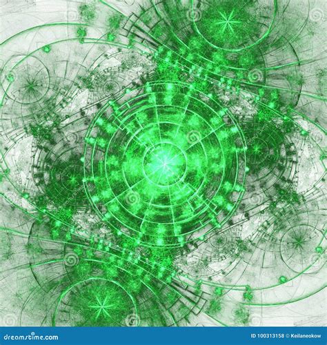 Green Fractal Gears Stock Illustration Illustration Of Gears 100313158