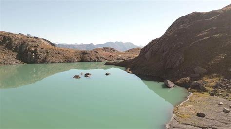 Aerial View Tsakatskarish Lake Samegrelo Zemo Svaneti Egrisi Range