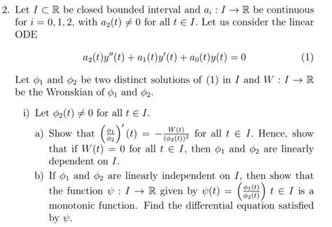 Solved Let I⊂r Be Closed Bounded Interval And Aii→r Be