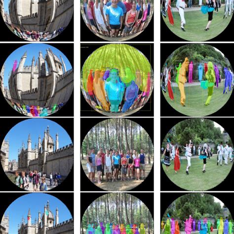the detection and segmentation results of the original omnidirectional