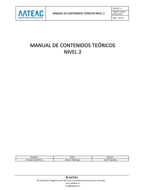 6 Manual De Contenidos Teóricos N2 Aateac V3 Pdf Riesgo