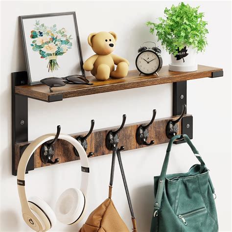 Oraich Wall Hooks With Shelf Coat Rack Wall Mount For Coat