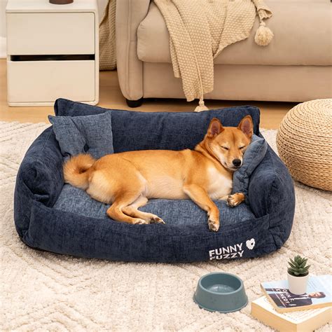 Vintage Style Chenille Fabric Dog And Cat Sofa Bed Funnyfuzzy