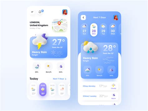 Weather App Mobile Application Mobile App Design Inspiration App Design Layout App