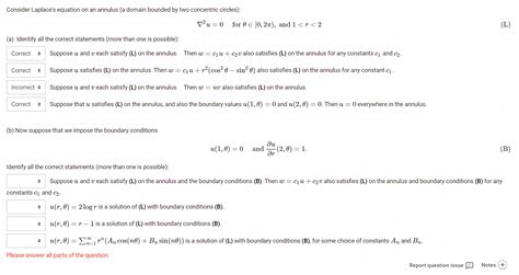 Solved Consider Laplaces Equation On An Annulus A Domain