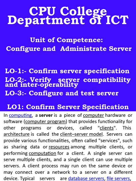 Configure And Administer Server Pdf Server Computing Computer