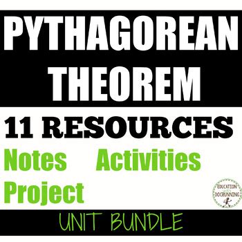 Pythagorean Theorem Activities Bundle For PreAlgebra Or Geometry