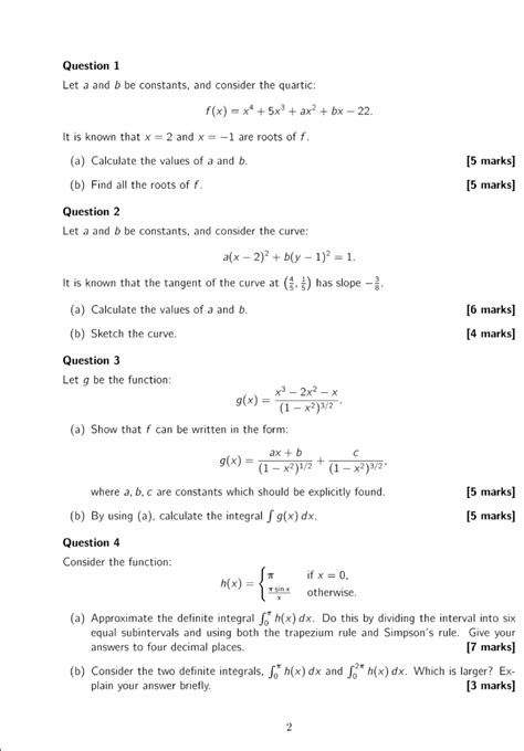 Solved Question Let A And B Be Constants And Consider The Chegg