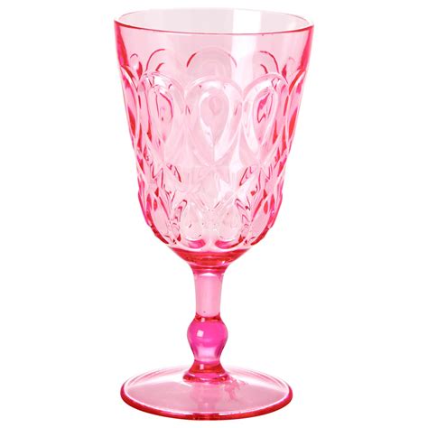 Rice Acrylic Wine Glass With Swirly Embossed Detail Buy Online