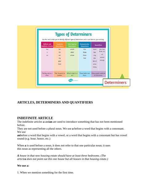 Pev 100 Cut Short Article Determiner Quantifier Pdf