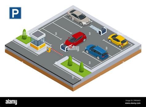 Isometric Robot Valet Parking Cars Outdoor Valet Parking Robot Automated Parking Systems For