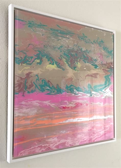Abstract Shape Original Painting On Plexiglass Handmade Contemporary