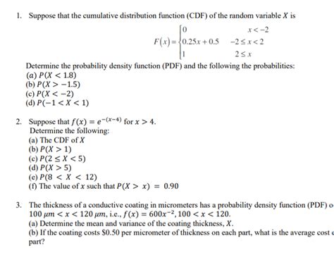 Solved Suppose That The Cumulative Distribution Function Chegg Com