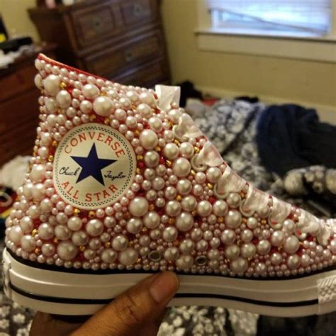 Converse Novia Zapatillas Bling And Perlas Custom Converse Etsy