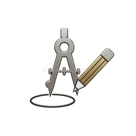 Precise Drafting Tools Compass And Pencil For Architectural Design And Geometric Drawings Stock