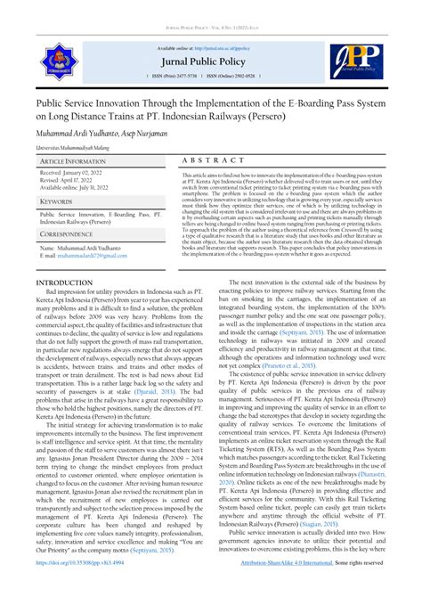 PDF Public Service Innovation Through The Implementation Of The E