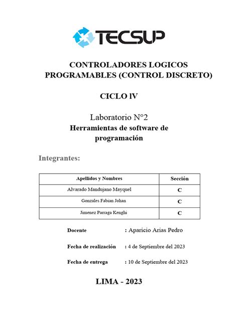Lab2 Plc Pdf Controlador Lógico Programable Software