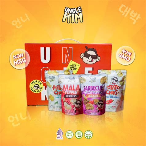 Jual Paket Hampers Mix Potato Chips And Cracker Uncle Kim Isi 4 Shopee Indonesia