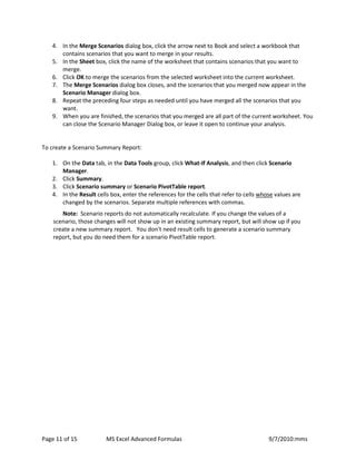 Commonly Used Excel Formulas PDF
