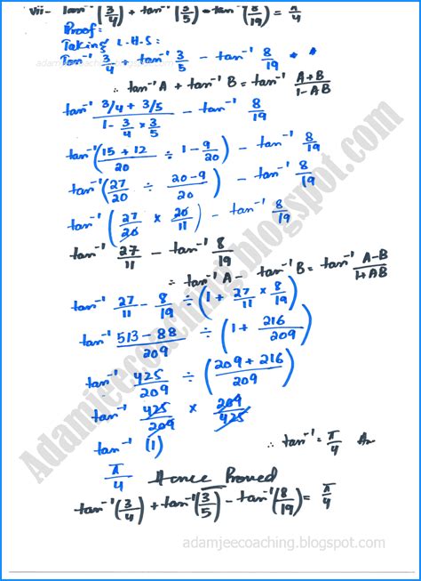 Adamjee Coaching Graphs Of Trigonometric And Inverse Trigonometric Functions Exercise 12 4