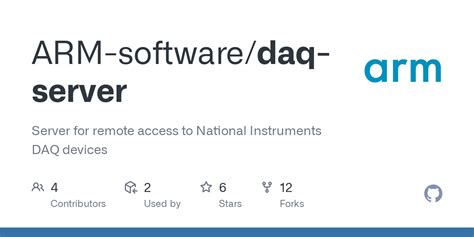 GitHub ARM Software Daq Server Server For Remote Access To National Instruments DAQ Devices