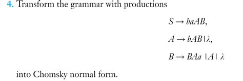 Solved 4 Transform The Grammar With Productions Into