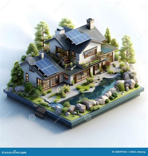 Isometric Architecture Eco Sustainable Environment Building With