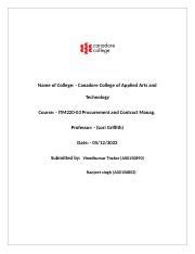 Assignment 4 Group Assignment Docx Name Of College Canadore