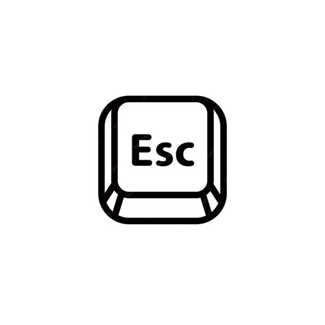 premium vector esc escape key icon keyboard button symbol black and