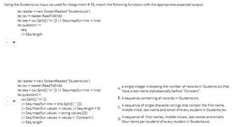 Solved Using The Students Txt Input We Used For Assignment Chegg