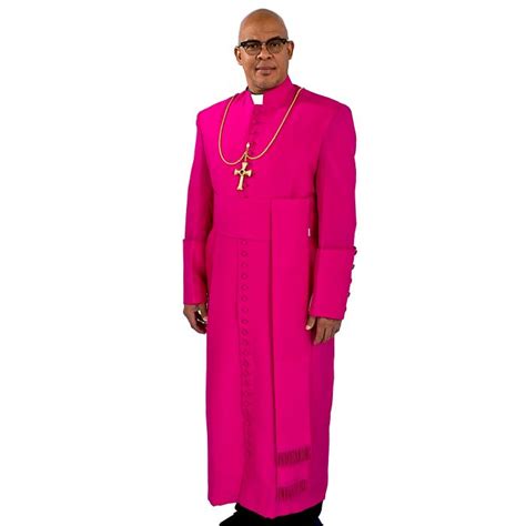 33 Button Clergy Cassock Robe Fuchsia With Band Cincture Elegant And Stylish Design For