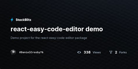 React Easy Code Editor Demo Stackblitz