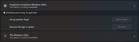 Windows Hello Fingerprint Recognition This Option Is Currently