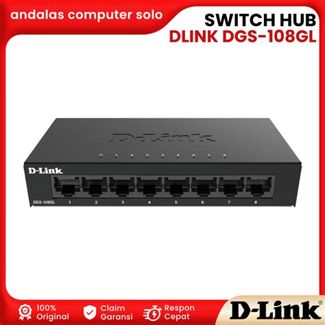 Jual Desktop Switch Hub 8 Port Gigabit Unmanaged Desktop Switch D Link Dgs 108gl Gigabit Metal