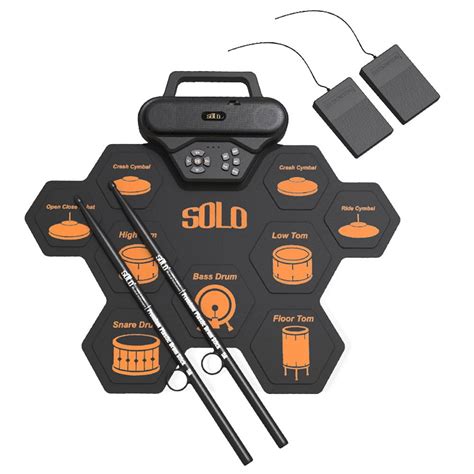 Electronic Drum Set Roll Up Practice Pad Built In Speaker Pedal Drum