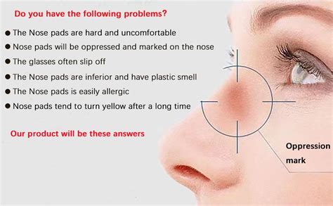 Behline Soft Silicone Push In Glasses Nose Pads 5 Pairs Anti Slip