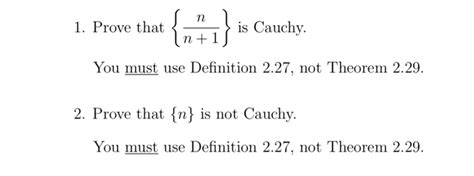 Solved N Prove That Is Cauchy N You Must Use Chegg