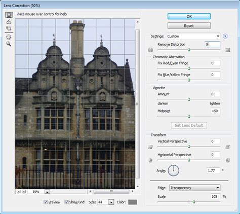 Lens Correction Photoshop