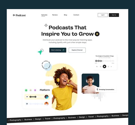 Podcast Platform Landing Page Behance