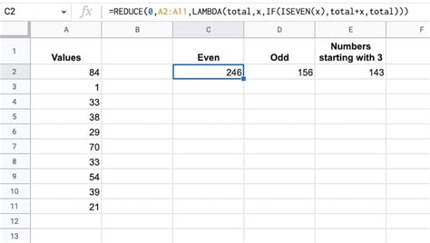 Reduce Function In Google Sheets Lambda Helper Function