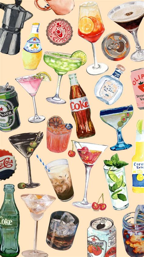 Drinks Illustrations 🍷🍸🍹🥂🍾 In 2024 Collage Illustration Art Collage