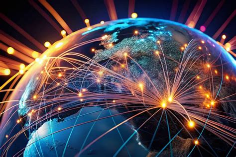 Future Of Connectivity Stunning Visual Depicting A Global Network Of Interconnected Futuristic