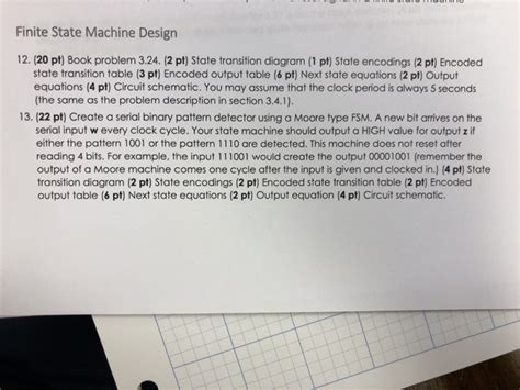 Solved Finite State Machine Design 12 20 Pt Book Problem