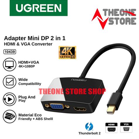 Jual Ugreen Adapter Converter Mini Dp Displayport Thunderbolt 1 Atau 2