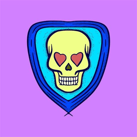 Premium Vector Skull Illustration Hand Drawn Cartoon Colorful Vintage