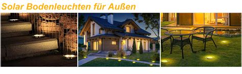 Qedertek Solar Bodenleuchten Aussen Garten 8 Stück 8 LED Solarleuchten Außenleuchte Warmweiß