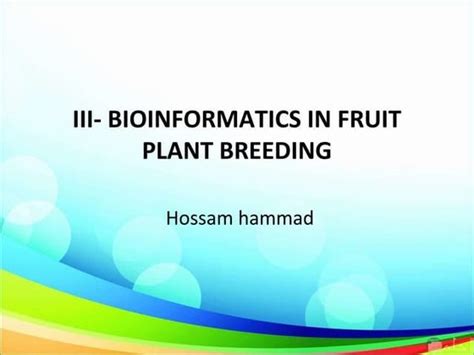 Introduction To Bioinformatics Part 3 Ppt