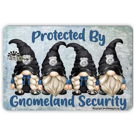 Gnomeland Security Gnome Sign Gnome Lover T Gnome Etsy